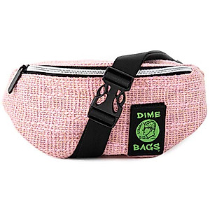 Dime Bags Stash Pack Hemp Waist Pack | Small Hipster Fanny Pack with Adjustable Strap (Pink)