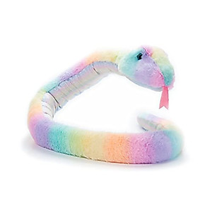 The Petting Zoo Snake Stuffed Animal Plushie, Ombrez Zoo Animals, Rainbow Snake Plush Toy 54 inches
