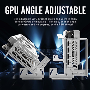 EZDIY-FAB PCIe 4.0 GPU Mount Bracket Graphic Card Holder Multi-Angle Adjustment, Video Card VGA Support Kit with PCIe 4.0 X16 Gen4 17cm/6.69in Riser Cable - White