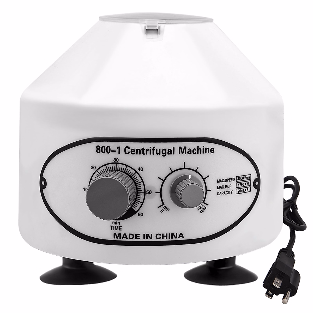 Centrifuge Machine, Lab Benchtop Centrifuges, Desktop Electric Lab Laboratory Centrifuge Machine Lab Medical Practice w/Timer and Speed Control - Low Speed,4000 RPM, Capacity 20 ML x 6-110v