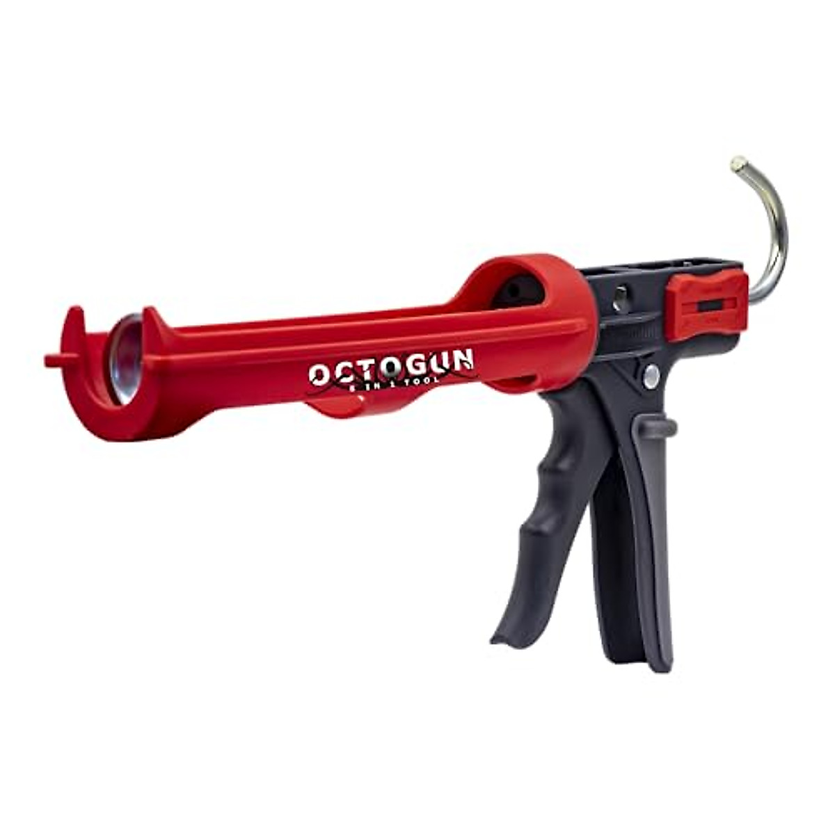 Newborn Octogun 208D Drip-Free Caulk Gun - Integrated 4-Sided Tooling Square & 2-Sided Scraper | 12:1 Thrust Ratio | Lightweight Plastic Design with Revolving Barrel