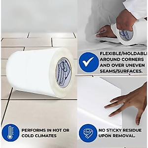 BlueTex Insulationㅤ 6" Wide x 180' Long White Vapor Barrier Seam Tape - 1 Roll Waterproofing and Great for Crawlspaces, Insulation Repair, Underlayment Seams, Metal Building Insulation Seams