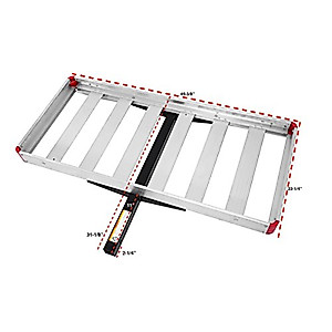 MaxxHaul 70422 48" x 21" Hitch Mount Compact Aluminum Cargo Carrier - 500-lb Load Capacity