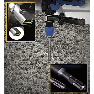 3/16 in.x 8 in. SDS Plus Rotary Hammer Drill Bit Set Drill Rock Concrete-5Pcs
