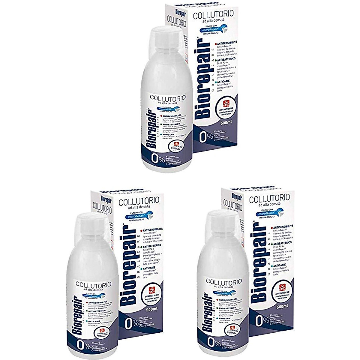 Biorepair: " Collutorio " Mouthwash 500ml/16.9 fl.oz - Pack of 3