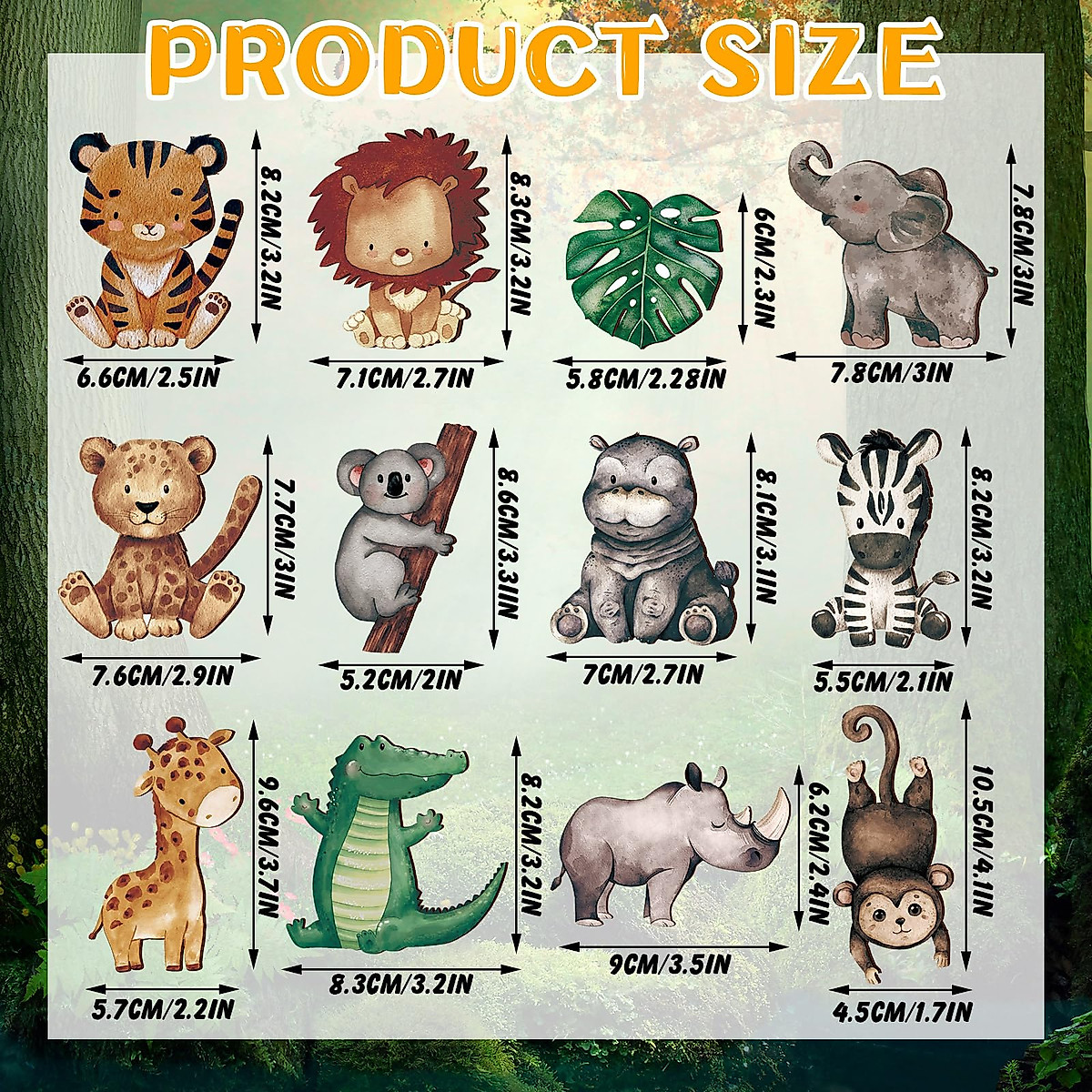 Geetery 12 Pcs Woodland Animals Wooden Animal Cutout Shapes Forest Painted Woodland Baby Shower Decorations Woodland Creatures Wood Table Centerpieces for Woodland Camp Party Supplies (Lively)