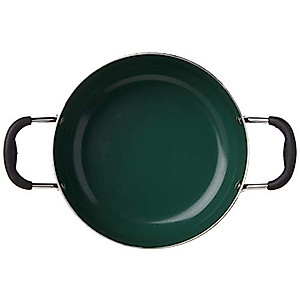 Gibson Home Eco-Friendly Hummington Forged Aluminum Non-Stick Ceramic Cookware with Soft Touch Bakelite Handle, 5-Quart Dutch Oven, Grey and Green
