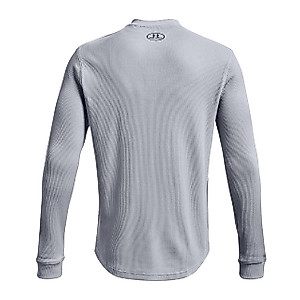 Under Armour Men's UA Waffle Henley Shirt Long Sleeve (Mod Gray/Black - 011, Medium)