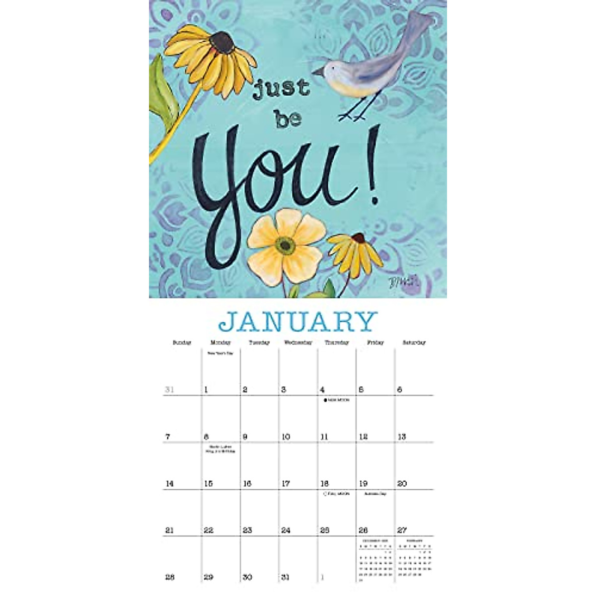 A Year of Hope and Inspiration 2024 Mini Calendar — By Deborah Mori, 7" x 7"