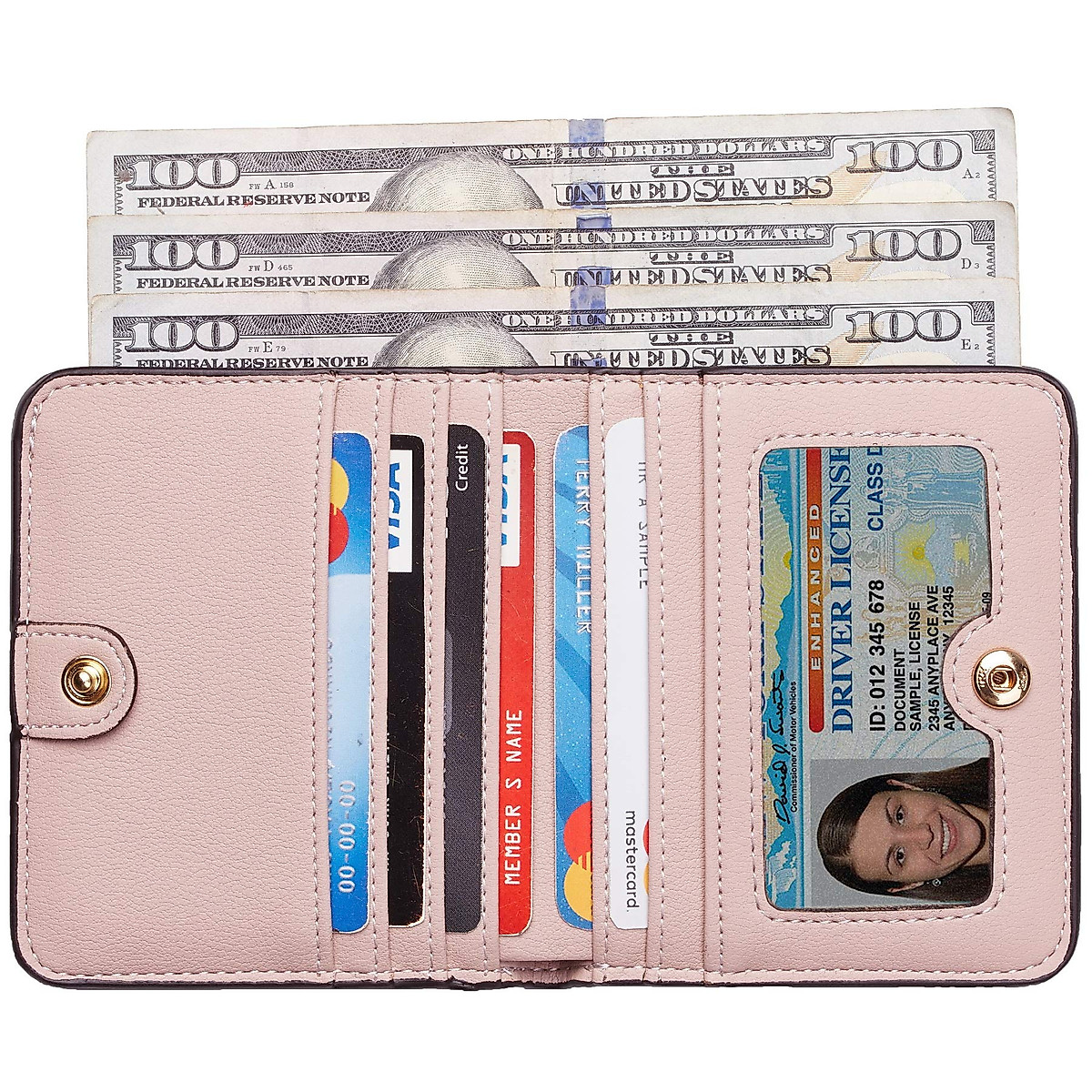 Toughergun Wallet Women Rfid Blocking Small Compact Bifold Luxury Leather Pocket Wallet Ladies Mini Purse with ID Window