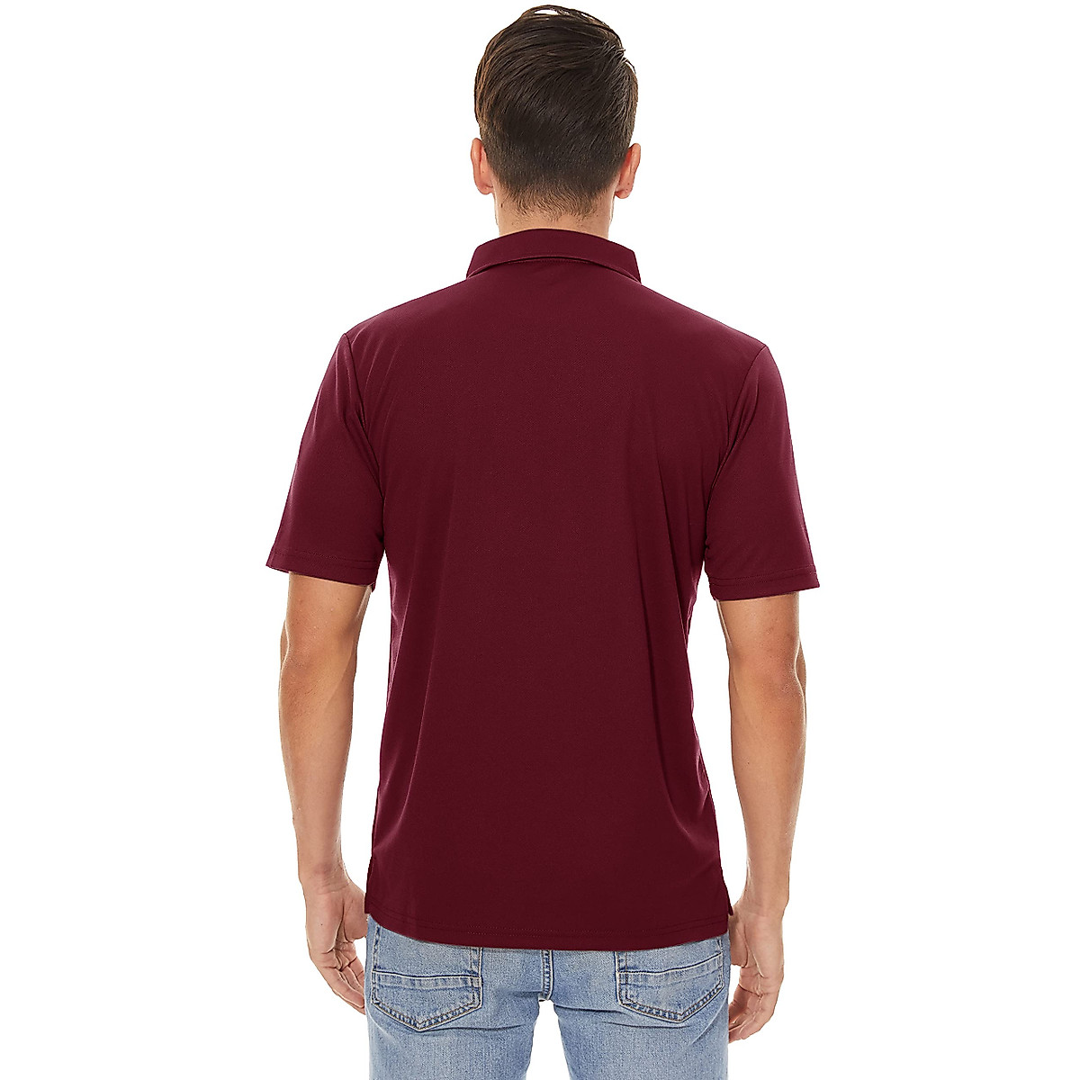 MAGCOMSEN Short Sleeve Polo Shirts for Men Quick Dry Polo Shirt Golf Polo Shirts Work Shirts Athletic Fall Shirts Golf Shirts Wine