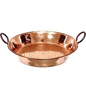 Paella Pan 15" Paellera de Cobre 100% Pure Copper Classic Cazo Traditional Seafood Spain