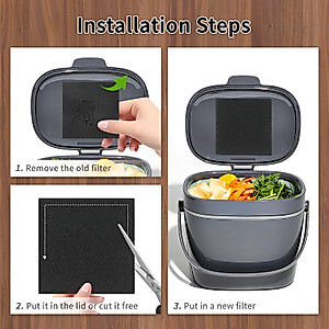 Compost Bin Filter, 10Pcs Charcoal Filters for Compost Bucket 5Inch Compost Charcoal Filters Replacement Natural Home Compost Bin Filters