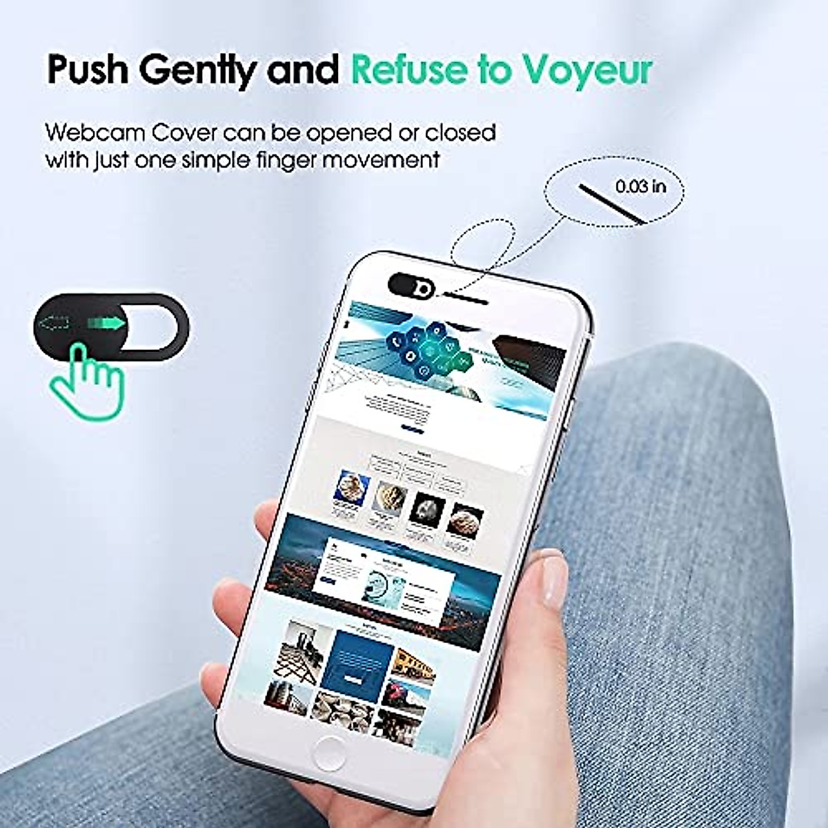 kkhouse 20PCS Mobile Phone Privacy Sticker Webcam Cover Shutter Magnet Slider Plastic for Phone Web Laptop Tablet Camera Cover (Black)