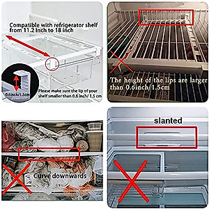 HOMEREFORM Pull-out Refrigerator Organizer Bins - Fridge Drawer Organizer with Handle, Refrigerator Shelf Holder Storage Box for Food Drinks, Fit for Fridge Shelf Under 0.6"