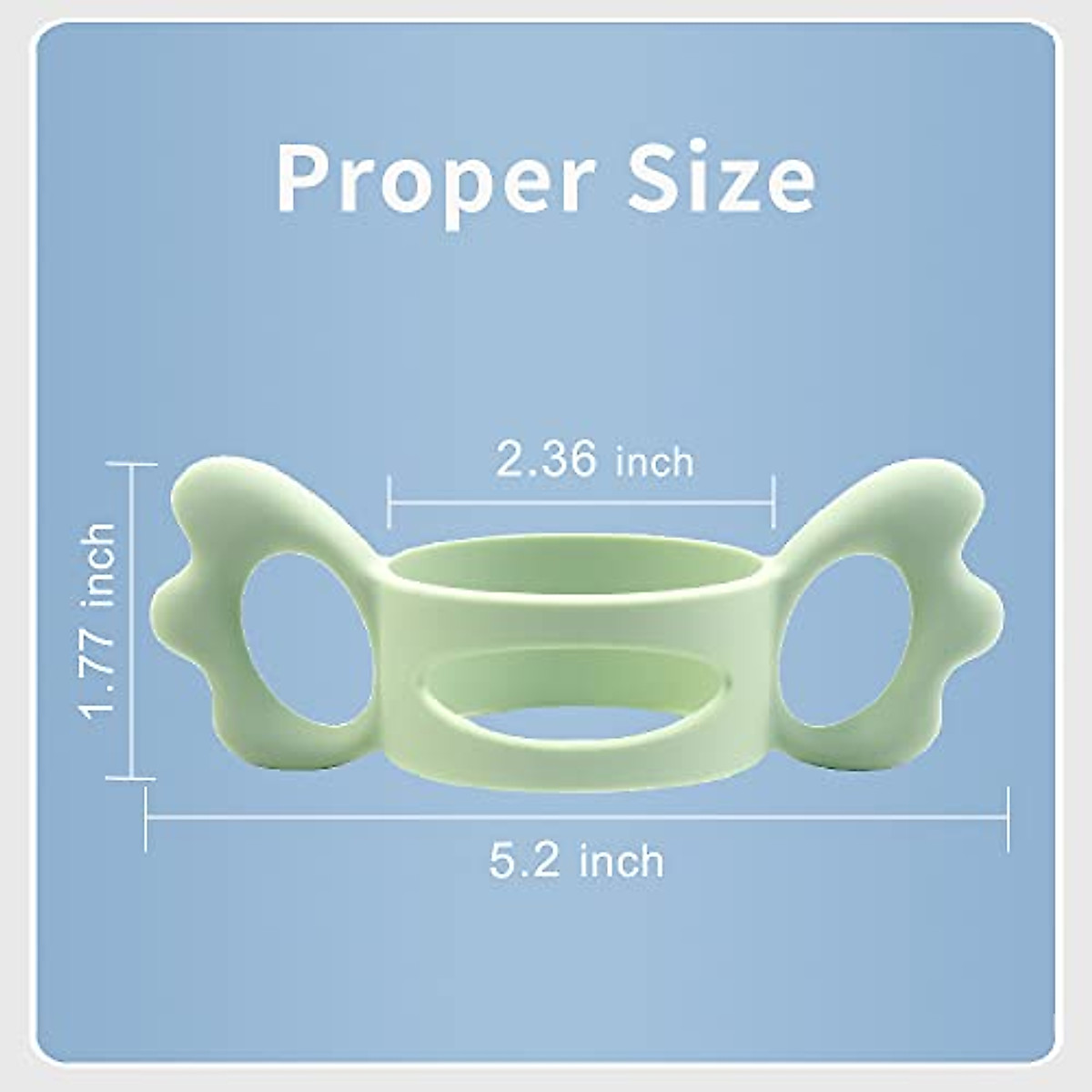 FAREVER Baby Bottle Handles, Silicone Wide-Neck Baby Bottle Handle, Outer Diameter Over 6cm for Bottle Pink/White/Blue/Green (4 Pack)