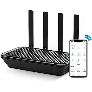 WiFi Router- AC2100 Dual-Band Smart Wi-Fi Router Upgrades to 2033 Mbps (5G) High-speed, Features MU-MIMO, 4 Gigabit LAN Ports, ONE SSID, Parental Control, Lifetime Internet Security for Video & Gaming