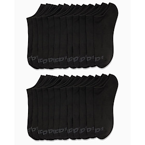 AND1 Men's Athletic Socks - Cushion Comfort No Show Socks (24 Pack), Size 6-12.5, Black