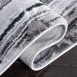 SAFAVIEH Craft Collection 9' x 12' Grey / Green CFT819Y Modern Abstract Non-Shedding Living Room Bedroom Dining Home Office Area Rug