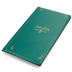 CenterZ 180 Pockets Coin Album, Penny Collecting Book, Souvenir Coins Collection Holder, Ideal for Pressed Pennies Passport, Hobby Coin Collector, Money Specie Display Storage Case (English, Green)