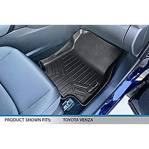 SMARTLINER Custom Fit All Weather Black 2 Row Floor Mat Liners and Cargo Liner Set Compatible with 2021-2023 Toyota Venza