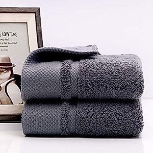 LayYun Bathroom Hand Towels, Set of 2, Ultra Soft and Highly Absorbent Face Towel, Durable Hand Towel for Everyday Use, Home, Camping, Gym (Grey, 14 x 30 Inch )