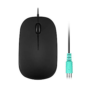 Perixx Perimice-201 Wired PS2 Optical 3 Button Mouse with 800 DPI and Illuminated Wheel, Black