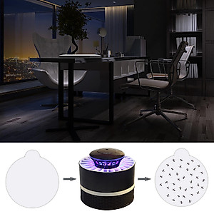 Kittmip 48 Pack Insect Trap Refillable Glue Boards Sticky Fruit Fly Trap Mosquito Fly Killer for Mosquitoes Fruit Flies Gnats Moths Fits Most Models Indoor Outdoor Lamp(Round)