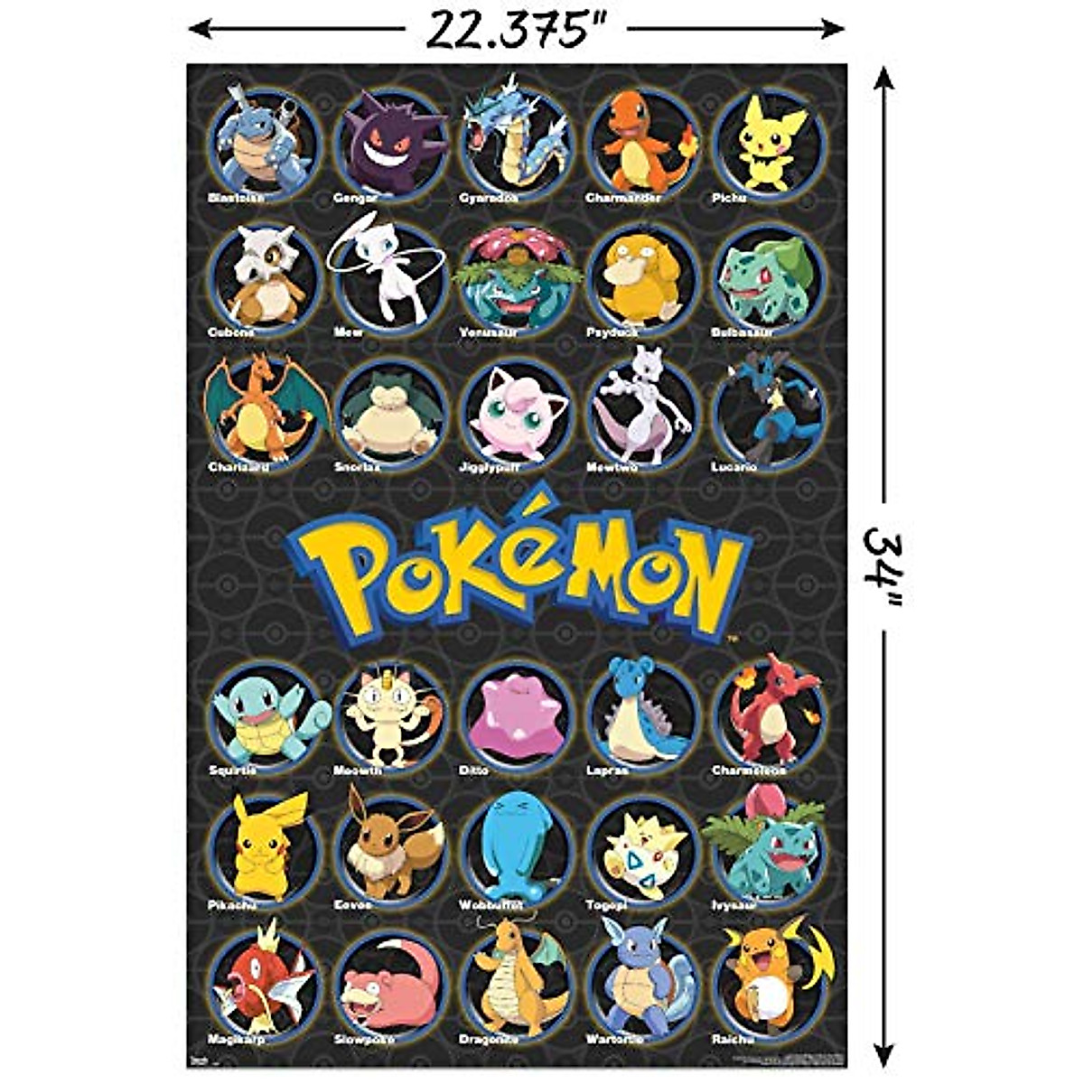 Trends International Pokémon - All Time Favorites Wall Poster, 22.375" x 34", Unframed Version