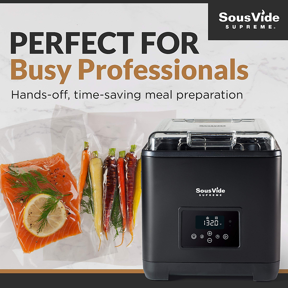 SousVide Supreme Touch 9 Liter | Sous Vide Water Oven | Accurate and Stable Temperature | Touch Control Water Bath Cooker | Quiet Operation