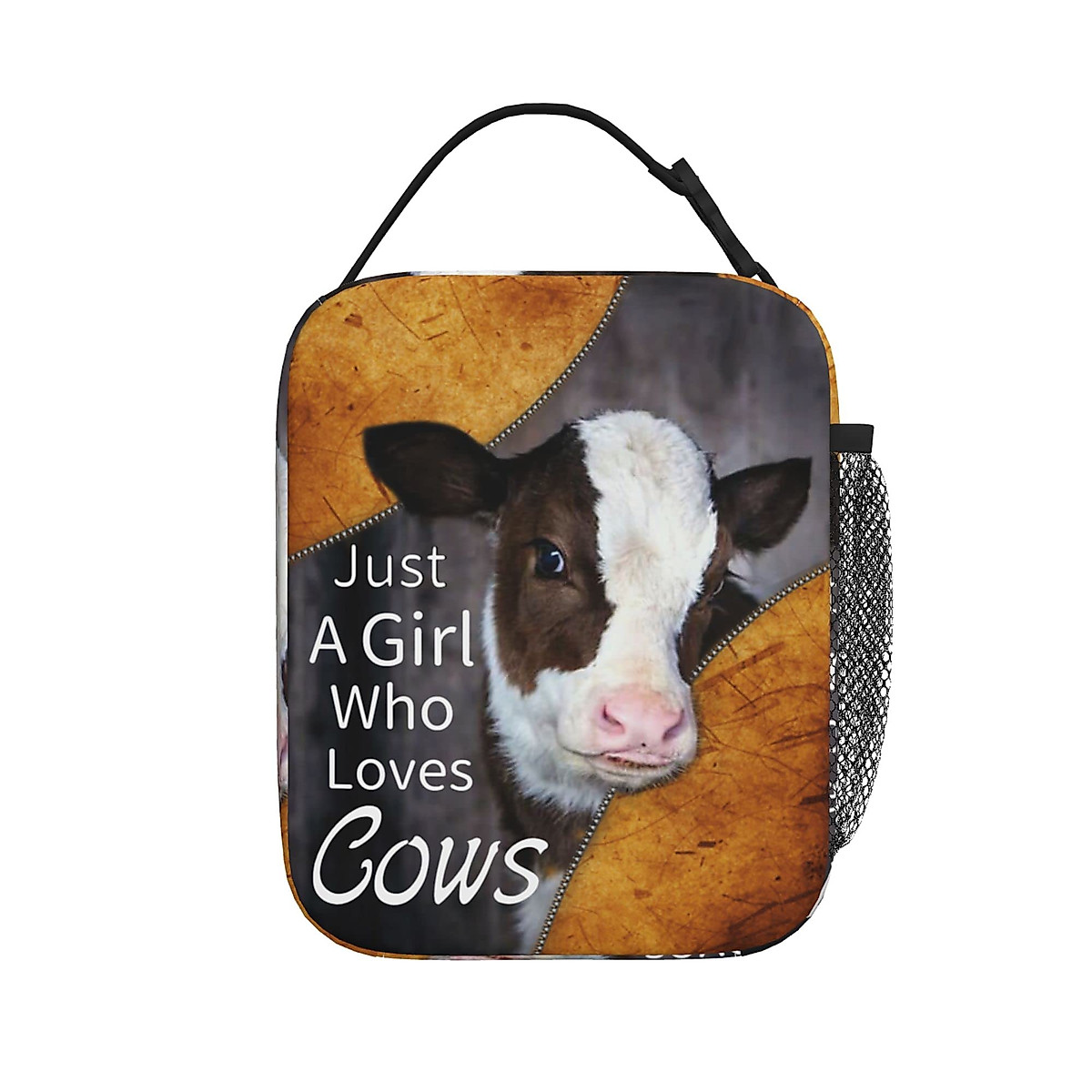KIYIYZER Cow Print Lunch Box Cow Lunch Bags for Women Men Kids Teen Insulated Reusable Cows Tote Bag for Work School Office