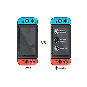 Snakebyte Tough Kit - Accessory Set Including Rubber Hard Case H9 Glass Protector Cleaning Cloth Thumb Grips Game Hard Case for Nintendo Switch - Black - Nintendo Switch