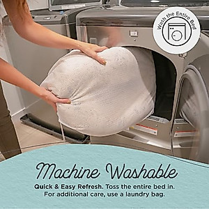 Best Friends by Sheri The Original Calming Donut Dog and Cat Bed in Shag Fur, Denim Blue, Small, 23x23