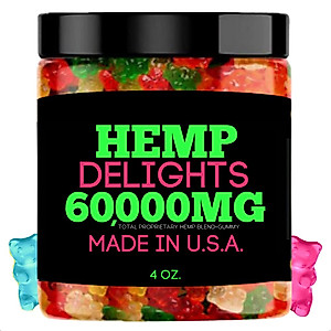 HEMP GUMMIES, FRESH FRUITY FLAVOR GUMMY BEAR, NATURAL HEMP CANDY-GREAT FOR CALM, SLEEP, RELAX, DISCOMFORT, BACK, SHOULDER, KNEE'S-MADE IN USA-4 OUNCE
