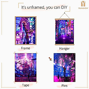 Japanese Anime Wall Art Decor - Cyberpunk Tokyo Hongkong Posters Prints - Vaporwave Vibey Cool Indie Picture Room Decor - Japan Neon Night Aesthetic Decorations - Preppy Chic Manga Cartoon - 8x10