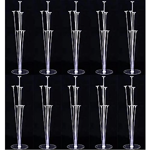 10 Sets of Balloon Stand Kits 28'' balloon base, Reusable Balloon Column Stand kit for Table, Tie Tool, Flower Clips, for Birthday Wedding Party Decorations (10 set)