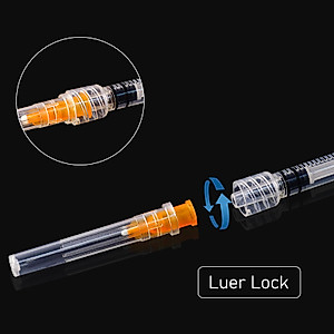 Disposable 1ml syringe with 25G 1inch Lab Supplies, Individually Packaged 50Pack