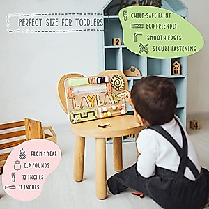 Name Puzzle Busy Board Custom Personalized Baby Gift Wooden Montessori Toys Learning Sensory Board Toddler Toys Fidget Zipper Buckle Plane Car Travel Boy Girl Latches Autistic Education Engaging Child