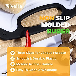 Riveira Plastic Cutting Board Set of 3 - Plastic Cutting Boards for Kitchen Dishwasher Safe Non-Slip - Plastic Cutting Board with Juice Groove - Lg 15.7" x 9.5" - Med 12.4" x 7.7" - Sm 9.8" x 5.8"