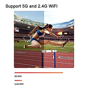 Projector, 100 to 240V Remote Control 5G 2.4G WiFi 300 ANSI Lm HDR Compatible Portable Projector for Tablets for Computers (US Plug)