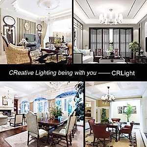 CRLight 6W LED Candelabra Bulb 4000K Daylight White, 70W Equivalent 700LM Dimmable, E12 Vintage Edison Clear Glass B10 Candle Torpedo Shape Bullet Top LED Chandelier Light Bulbs, Pack of 6