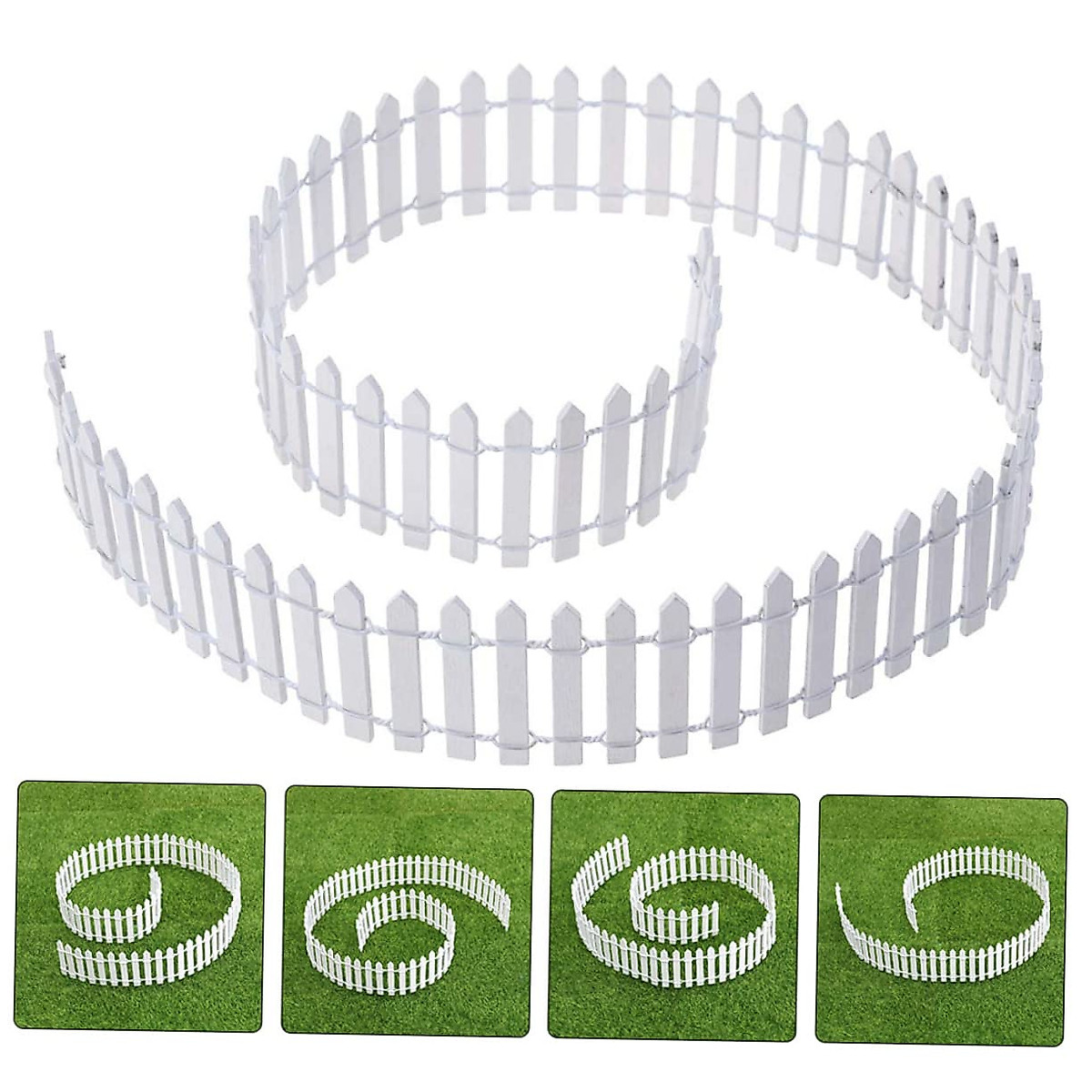 Happyyami 8 Pcs Fence Landscaping Props Mini Fence Fairy Garden Decor Terrarium Decor Glass Containers Landscape Fence Mini Wooden Fence Solid Wood Statue Toy Decorate Decorations White
