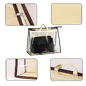 8 Pack Clear Handbag Organizer Purse Storage For Closet, 4 Sizes Transparent Zipper Hanging Anti-Dust Bag for Handbags