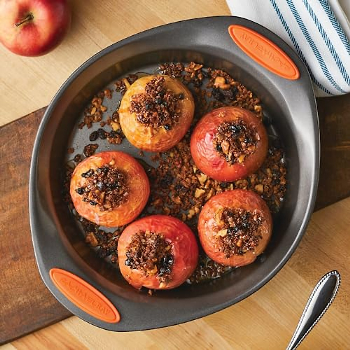 Rachael Ray Yum -o! Nonstick Bakeware Baking Pan With Grips / Nonstick Cake Pan With Grips, Round - 9 Inch, Gray