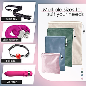 Amylove 4 Pcs Adult Game Toy Storage Bags Drawstring Storage Bag Reusable Adult Toy Organizer Multipurpose Adult Toy Bag Receive Bag Pouch, 4 Sized for Home Travel (Light Color,Classic)