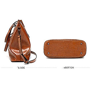 Ecokaki Women’s Vintage Large PU Leather Travel Handbag Hobo Bag Shoulder Bag Sling Bag Cross Body Bag Wine