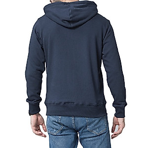 Maiyifu-GJ Men's Solid Athletic Hooded Sweatshirt Casual Long Sleeve Pullover Hoodie Comfy Sports Hoodies with Kanga Pocket (Dark Blue,Small)