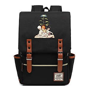 IRYZE Teen The Promised Neverland Student Bookbag Rucksack Lightweight Durable Laptop Bag Durable Canvas Knapsack
