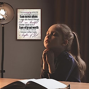 I Am Amazing Daughter of God - Spiritual Wall Art. Modern Typographic Inspirational Wall Art. Ideal For Home Decor, Office Decor, & Bedroom Decor. Perfect Gift For Daughters. Unframed - 8x10"