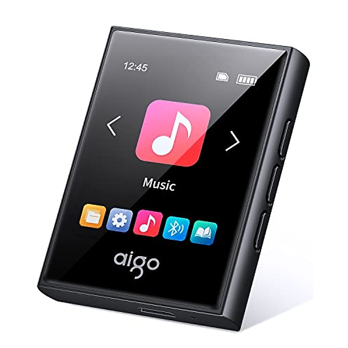 MP3 Player with Bluetooth 5.0, Portable Music Player with Earphones, Built-in 32GB Memory, Voice Recording, FM Radio, Pedometer, Mini Ultra-Light MP3, Great for Sports, Support up to 128GB